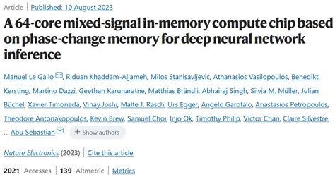 Ibm开发以人脑为模式的模拟ai芯片，用于深度神经网络推理 智源社区