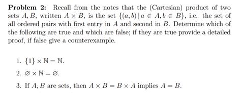 Solved Problem Recall From The Notes That The Cartesian Chegg