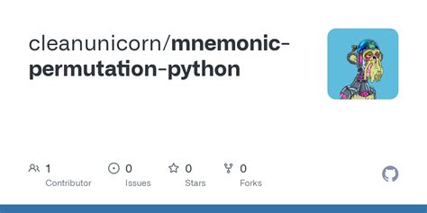 Github Cleanunicornmnemonic Permutation Python