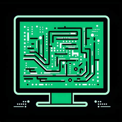 Premium Ai Image A Computer Screen With A Circuit Board In Green And Black