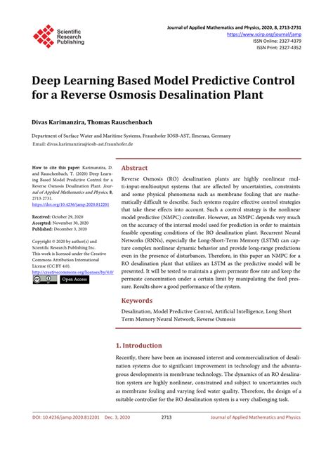 Pdf Deep Learning Based Model Predictive Control For A Reverse