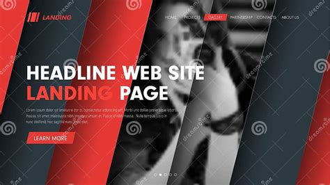 Web Site Header Template With Diagonal Hovering Lines And A Place For Photos Stock Vector