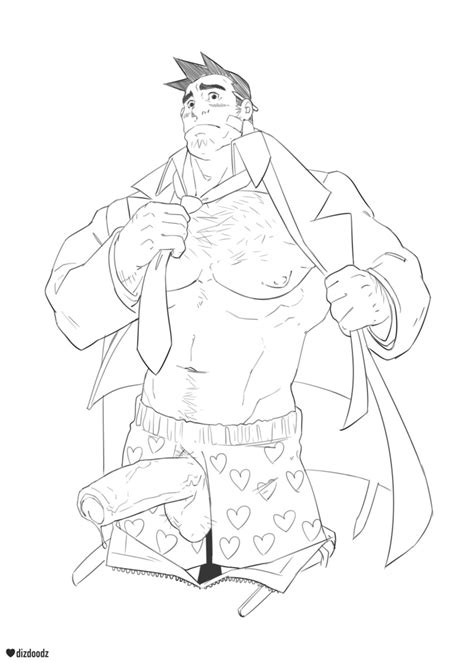 Rule 34 Balls Bara Big Balls Big Penis Blush Boner Capcom Dick Gumshoe Dizdoodz Erection