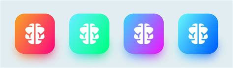 Brain Solid Icon In Square Gradient Colors Mind Signs Vector Illustration 23556764 Vector Art