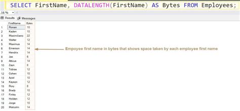 Datalength Function In Sql Server Sql Server Guides