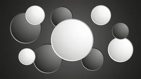 Abstract Geometric Background White And Black 3d Circles With Copy Space Vector Stock