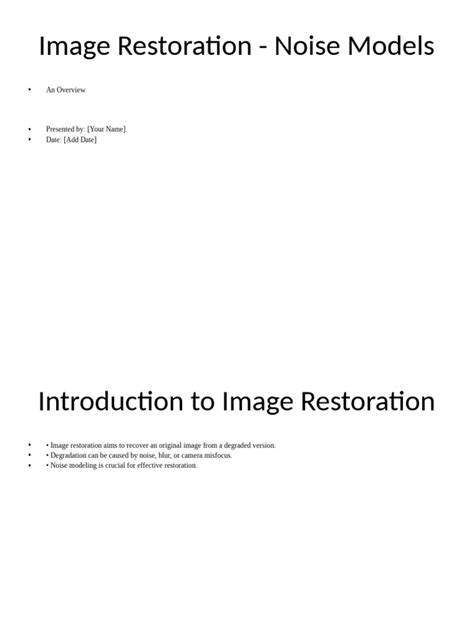 Image Restoration Noise Models Pdf