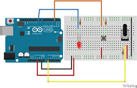 Button To Turn Onoff Potentiometer Controlled Led Programming Arduino Forum