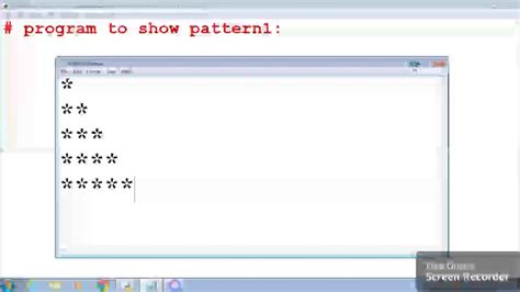 Python Program To Show Star Patterns Ising Nestes Loops Youtube