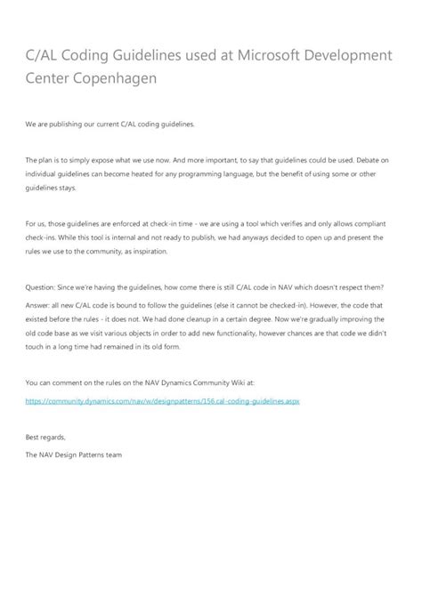 Pdf Cal Coding Guidelines At Microsoft Development Center Copenhagen