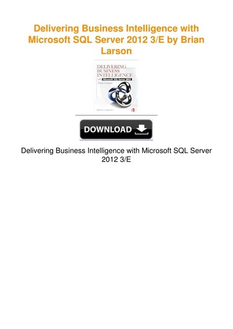 Ppt Delivering Business Intelligence With Microsoft Sql Server 2012 3e By Powerpoint