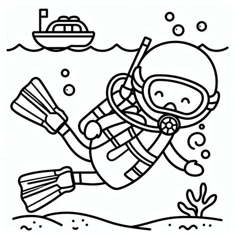 Desenhos De Mergulhador Para Crianças De 6 Ano Para Colorir E Imprimir Colorironlinecom