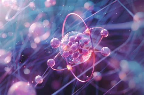 Atom Abstrac Background Molecular Science Background Image And Atomic Model Stock Illustration
