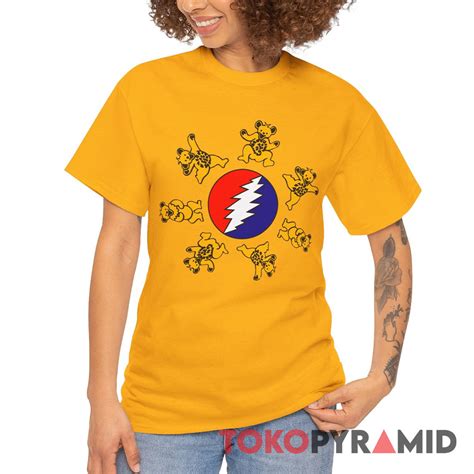 90s Vintage Grateful Dead Dancing Bears Logo Rare Shirt Tokopyramid