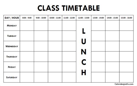 School Schedule Template