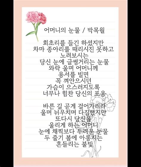 어머니의 눈물 박목월 Ai가 읽어주는 시 시 좋은시 어버이날시 어버이날 Youtube