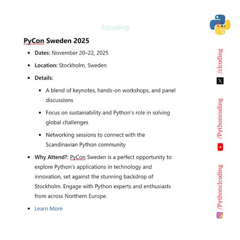 Pycon Sweden 2025 The Ultimate Python Developer Gathering In