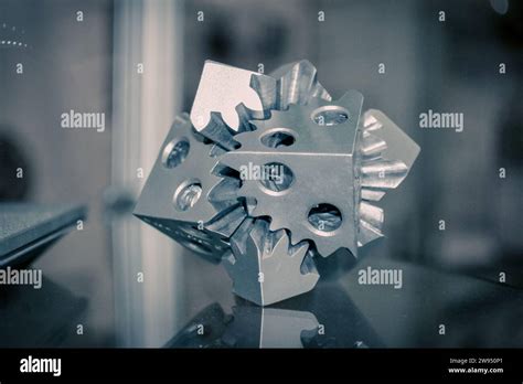 Selective Laser Melting Object Printed On Metal 3d Printer Model Created In Laser Sintering