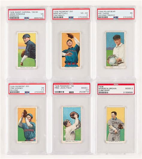 6 1909 11 T206 Baseball Cards Psa Graded Auction