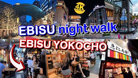 夜の恵比寿散歩 飲み屋街 恵比寿横丁探検 2022 4K グルメ 屋台ストリート 行ってみたい お洒落な街 最高の東京観光 ナンパ