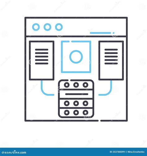 Database Design Line Icon Outline Symbol Vector Illustration Concept