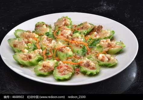 虫草花肉松蒸胜瓜高清图片下载 红动中国