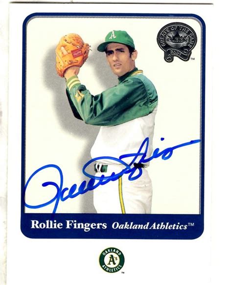 Autographed Rollie Fingers 2001 Fleer Greats Card Main Line Autographs