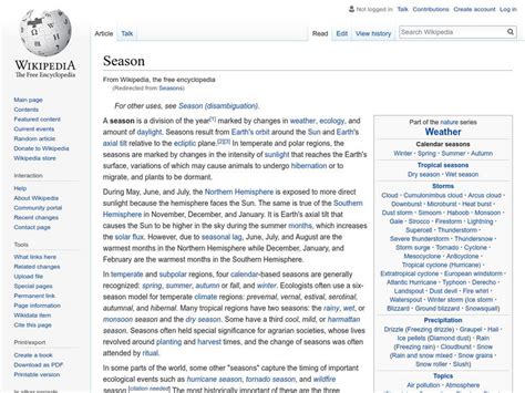 Wikipedia Season Handout For 9th 10th Grade Lesson Planet