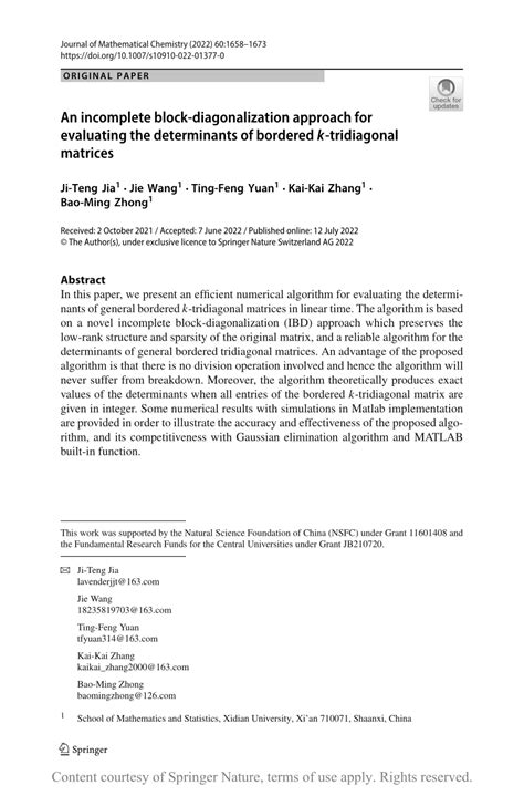 an incomplete block diagonalization approach for evaluating the