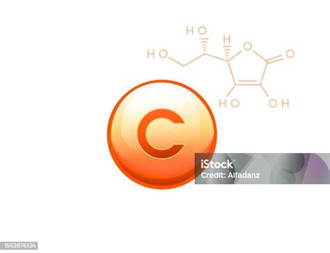 비타민 C 아스코르브산 캡슐은 흰색 배경에 분자식과 구조 벡터 그림을 가지고 있다 건강관리와 의술에 대한 스톡 벡터 아트 및 기타 이미지 건강관리와 의술 디자인 방울