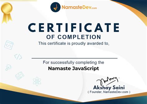 Certificate Namaste Javascript