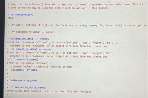 Solved I Now Use The Colnames Function To Set The