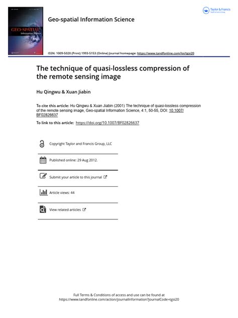 The Technique Of Quasi Lossless Compression Of The Remote Sensing Image