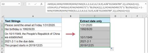 How To Extract Date From Text Strings In Excel