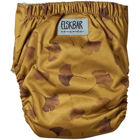 Natural Snap In Ginkgo Aio Cloth Diaper In Bamboo Elskbar