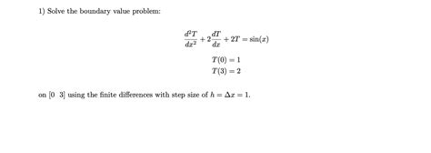 Solved 1 Solve The Boundary Value Problem