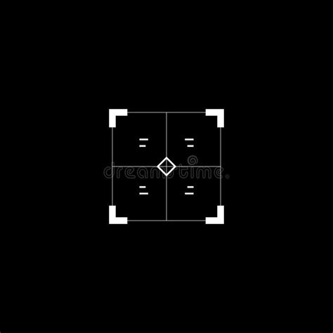 Rectangle Target Aim Sight Hud Reticle Cyberpunk Aesthetics Tech Interface Stock Vector