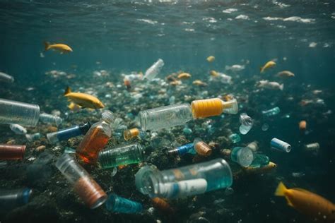 Premium Photo Plastic Bottles And Microplastics Floating In The Ocean