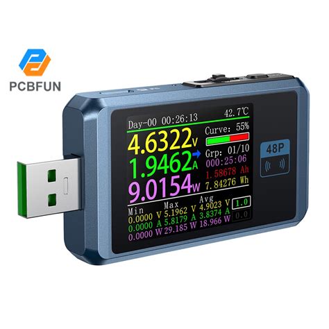 Pcbfun USB Power Meter USB Voltage Meter And Current Tester LCD Display Power Tester Multimeter