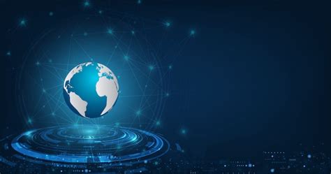 진한 파란색 배경에 벡터 기술 설계 프리미엄 벡터