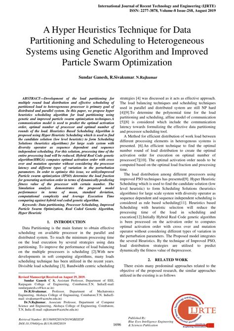 Pdf A Hyper Heuristics Technique For Data Partitioning And Scheduling