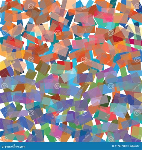 colorful squares grid overlapping rectangles made up of warm and cold tones stock illustration