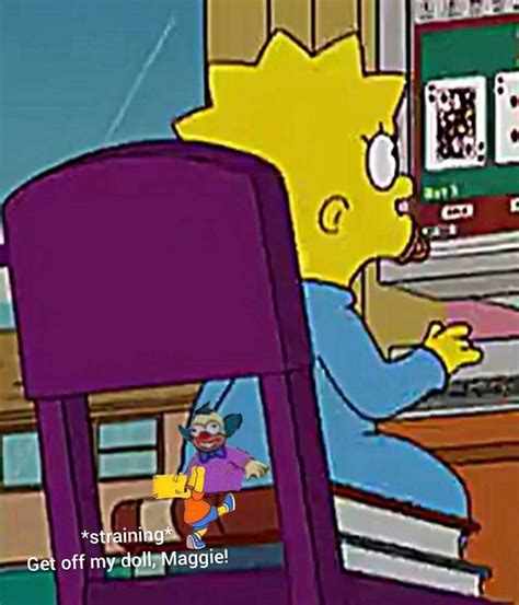 Maggie Sits On Tiny Barts Krusty Doll By Supermariorocks On Deviantart