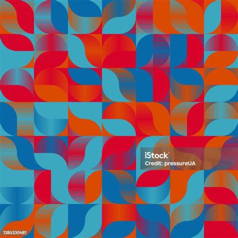 추상 기하학적 모양과 형태로 만들어진 매끄러운 패턴 벡터 그래픽 디자인 타일에 대한 스톡 벡터 아트 및 기타 이미지 타일