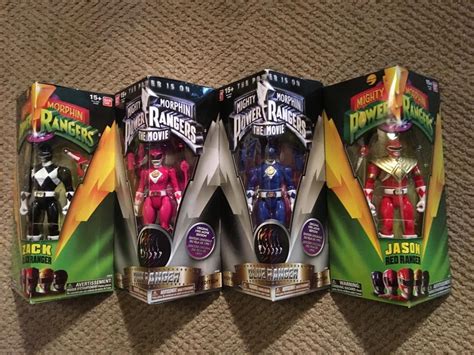Mighty Morphin Power Rangers Lot Of 4 Red Black Pink Blue Ranger New
