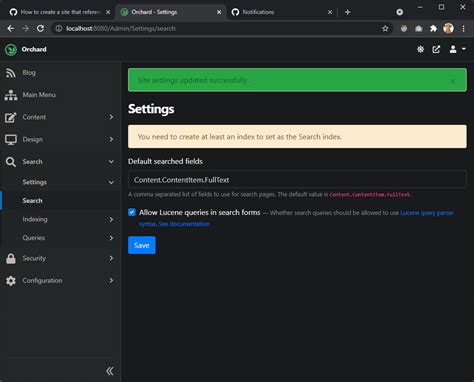 Unable To Get Search Page Via Lucene · Issue 10604 · Orchardcms