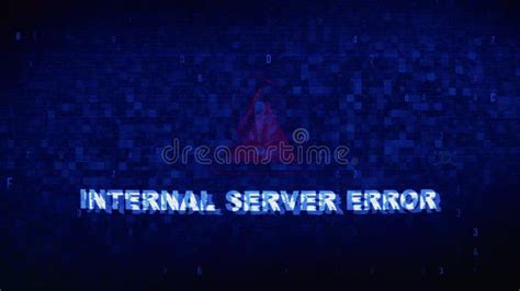 Internal Server Error Glitch Effect Text Digital Tv Distortion 4k Loop Animation Stock Footage