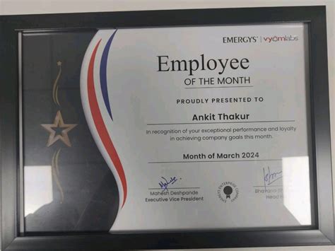 Ankit Thakur On Linkedin Recognition Employeeofthemonth Success Achivement Proudmoment