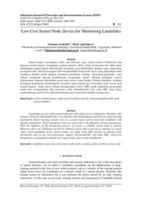 Pdf Low Cost Sensor Node Device For Monitoring Landslides