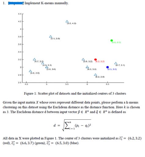 Solved I Need Help Question Solving Euclidean Distance Of Chegg